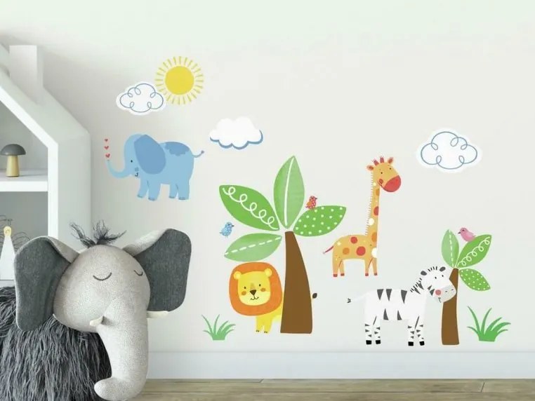 York Wallcoverings Samolepky na zeď AFRIKA s exotickými zvířaty