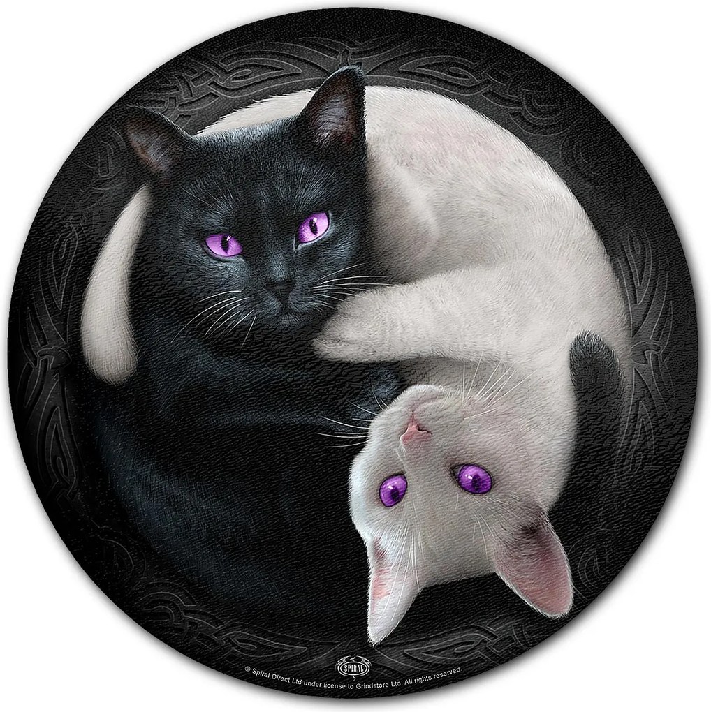 Kočka Yin Yang Cats Skleněná Chopping Board ozdobná krájecí deska Originál