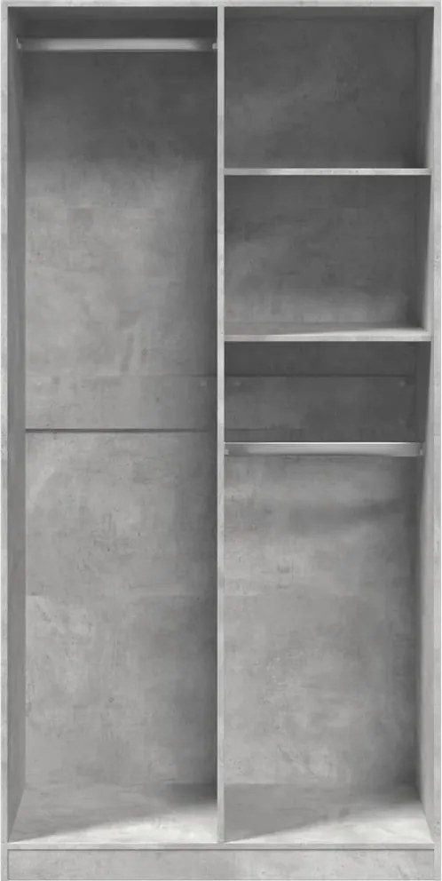 Šatní skříň betonově šedá 100 x 50 x 200 cm dřevotříska 3307768