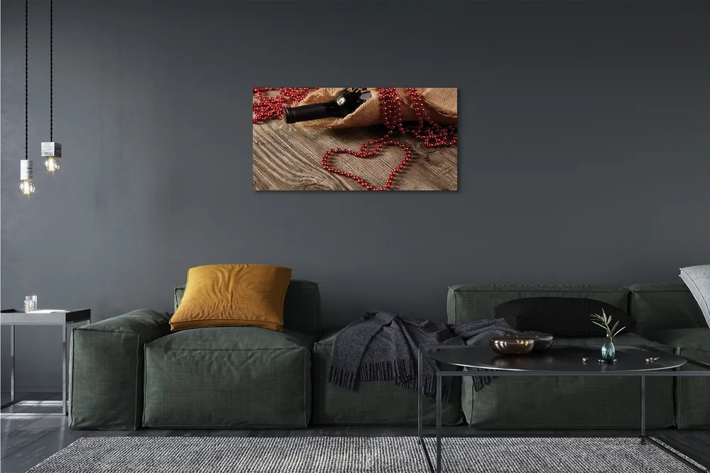 Obrazy na plátně Víno srdce korály 100x50 cm