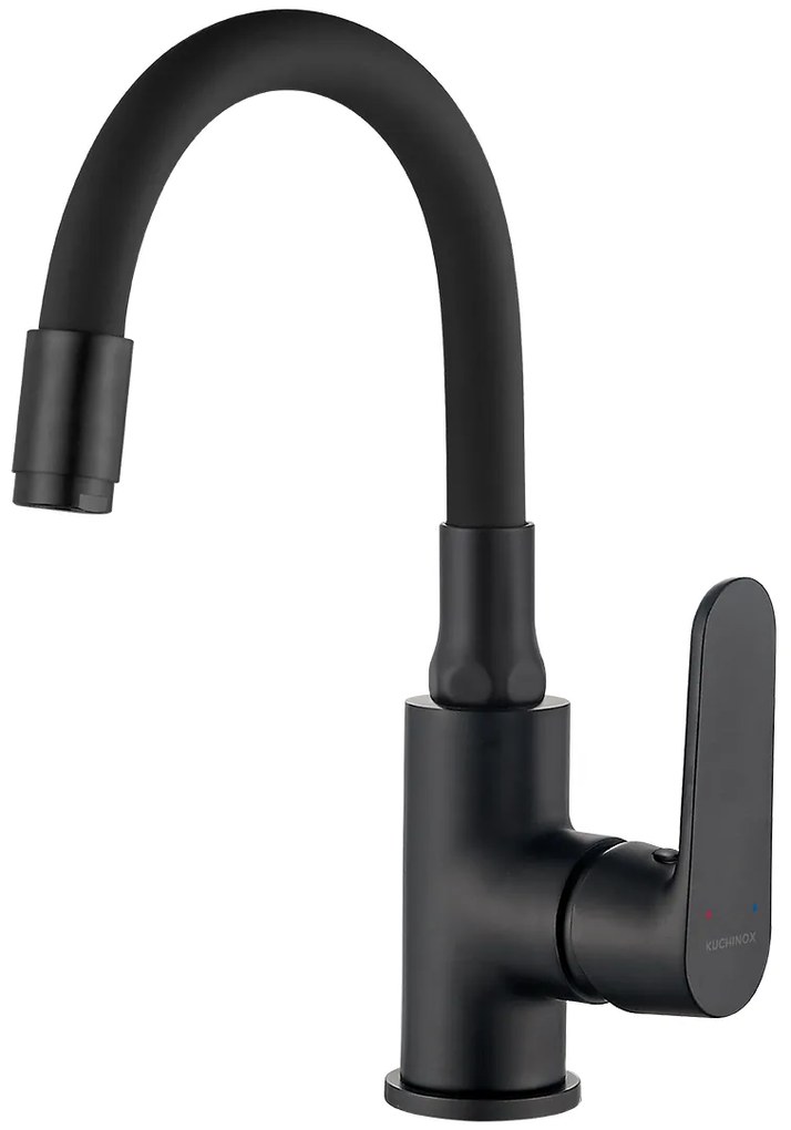 Kuchinox Dima, umyvadlová baterie s flexibilním výtokem h-280, černá matná, LAV-BQD_721D