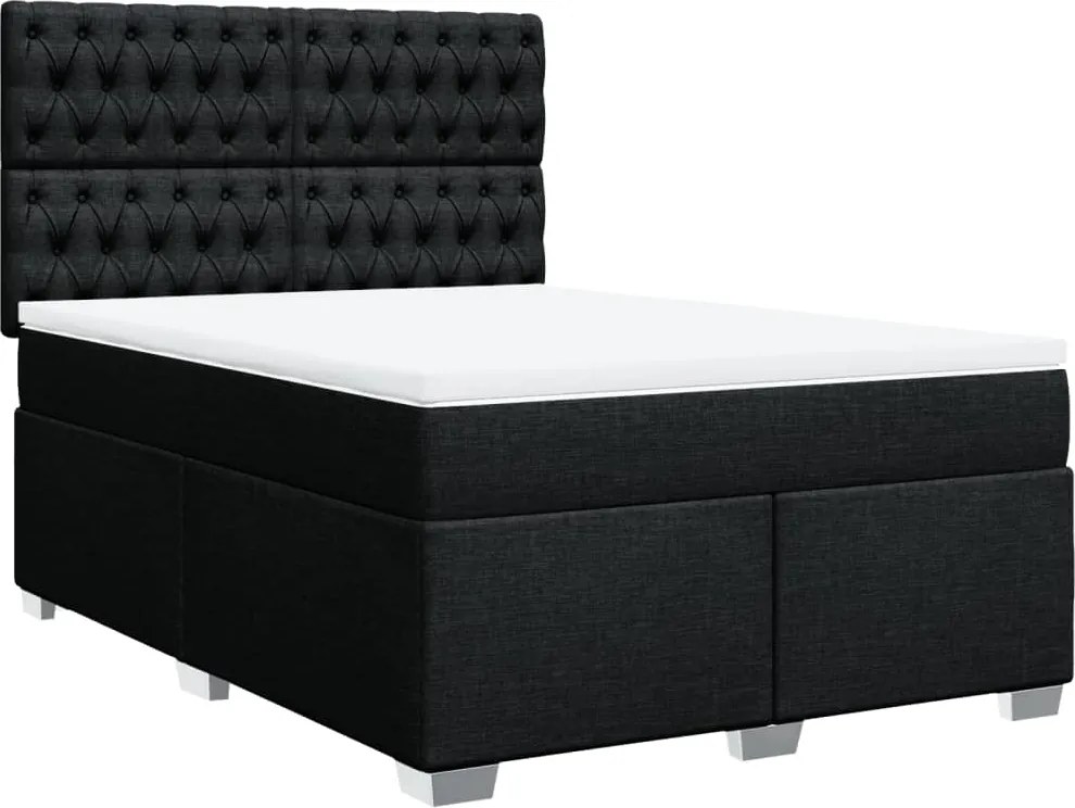 Box spring postel s matrací černá 140 x 190 cm textil 3292792