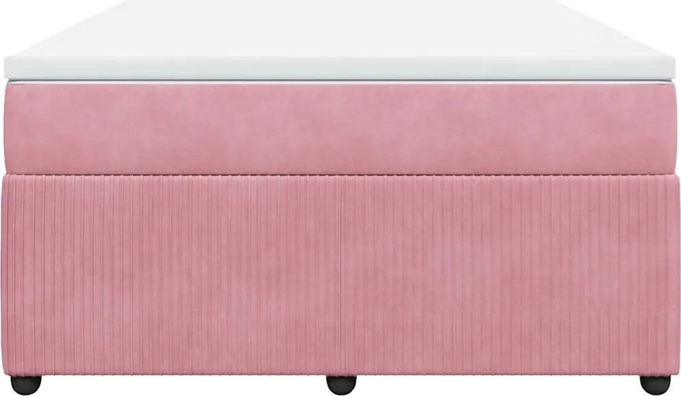 Box spring postel s matrací růžová 140x200 cm samet 3285649