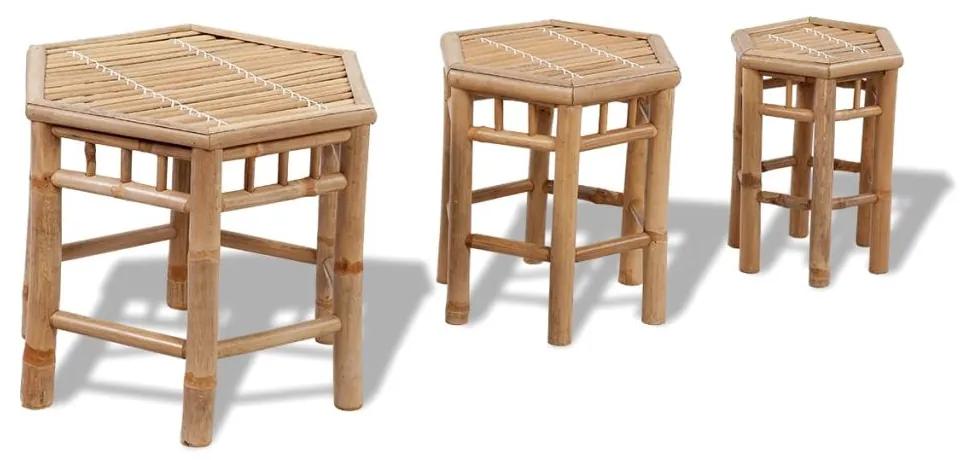 41495 vidaXL Zahradní stoličky 3 ks bambusové