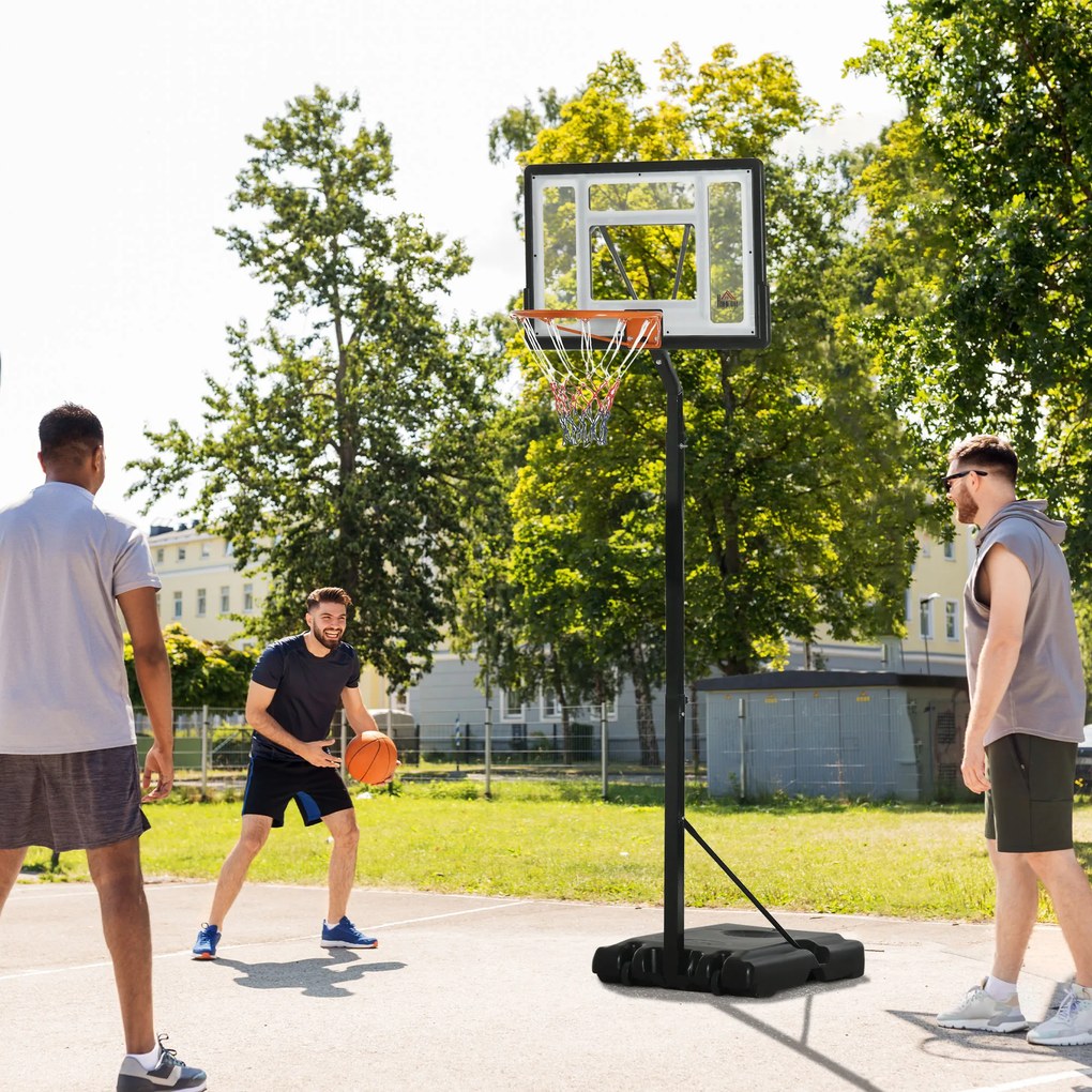 Basketbalový koš HOMCOM s nastavitelnou výškou 260-310 cm a funkcí rolování, stabilní stojan pro zahradu a sportoviště