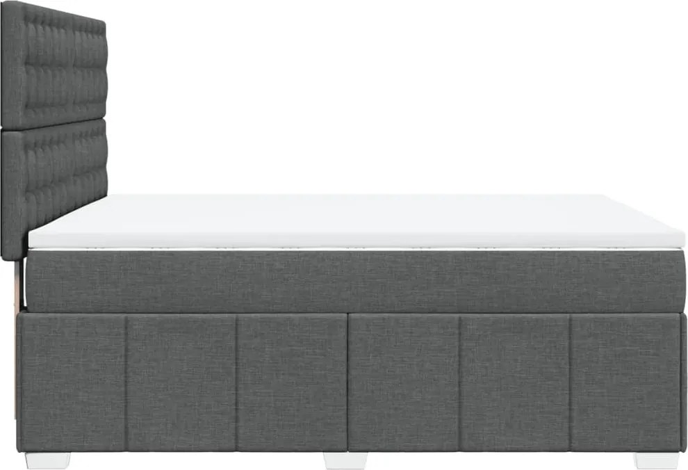 Box spring postel s matrací tmavě šedá 140x200 cm textil 3291706