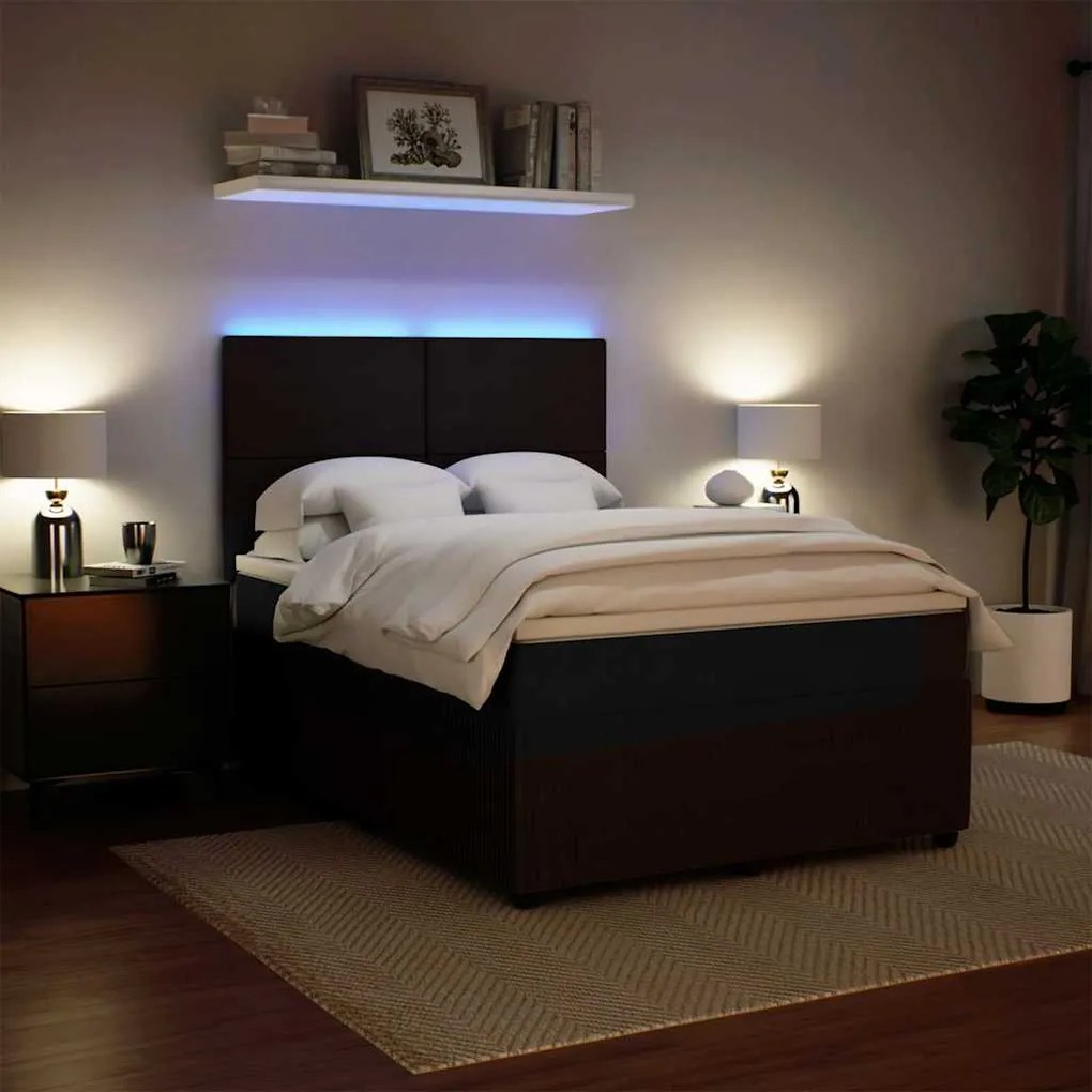 Box spring postel s matrací černá 140x200 cm samet 3294654