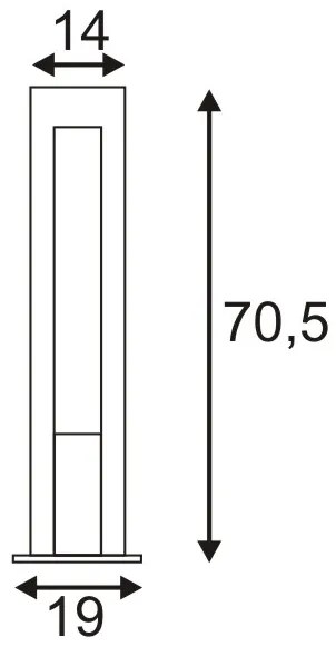 SLV Arrock Arc, venkovní sloupek z žuly sůl/pepř, 1x35W, výška 70,5cm, IP44