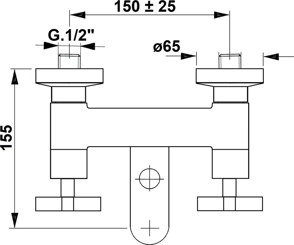 Sapho Trax vanová baterie nástěnná 150 mm chrom 681
