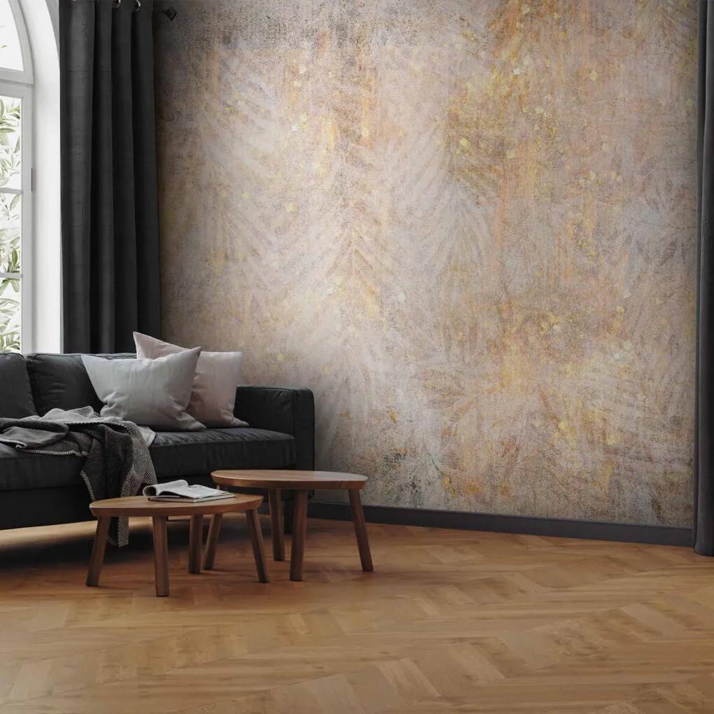 Fototapeta Abstrakce s odrazy listů - pozadí s texturou a zlatými vzory