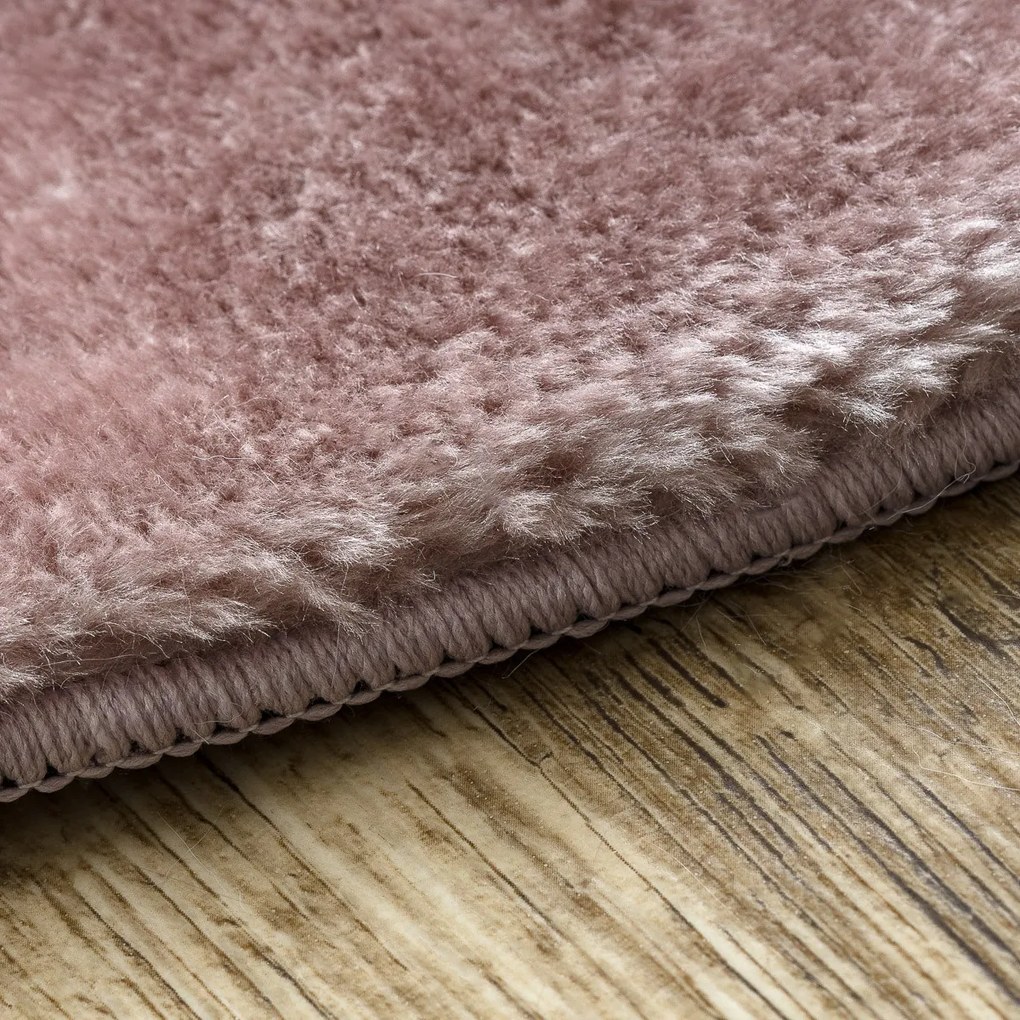 Dywany Łuszczów, Kusový koberec Visco Rabbit Pink 8 kruh, 160x160 (průměr) kruh, růžová, dětský pokoj
