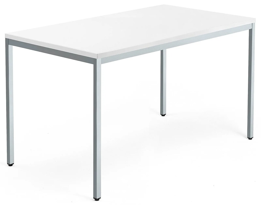 AJ Produkty Psací stůl MODULUS, 4 nohy, 1400x800 mm, stříbrný rám, bílá