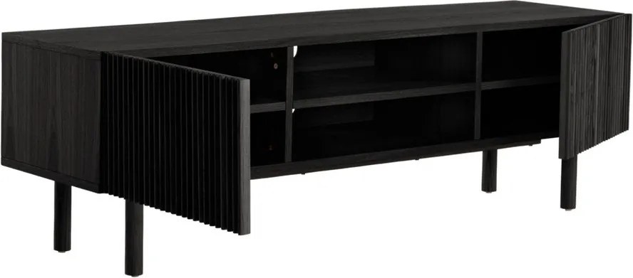 Černý TV stolek v dekoru jasanu 160x50x43 cm Sion – Jotex