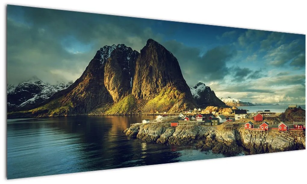 Obraz rybářské vesnice v Norsku (145x58 cm), 40 dalších rozměrů