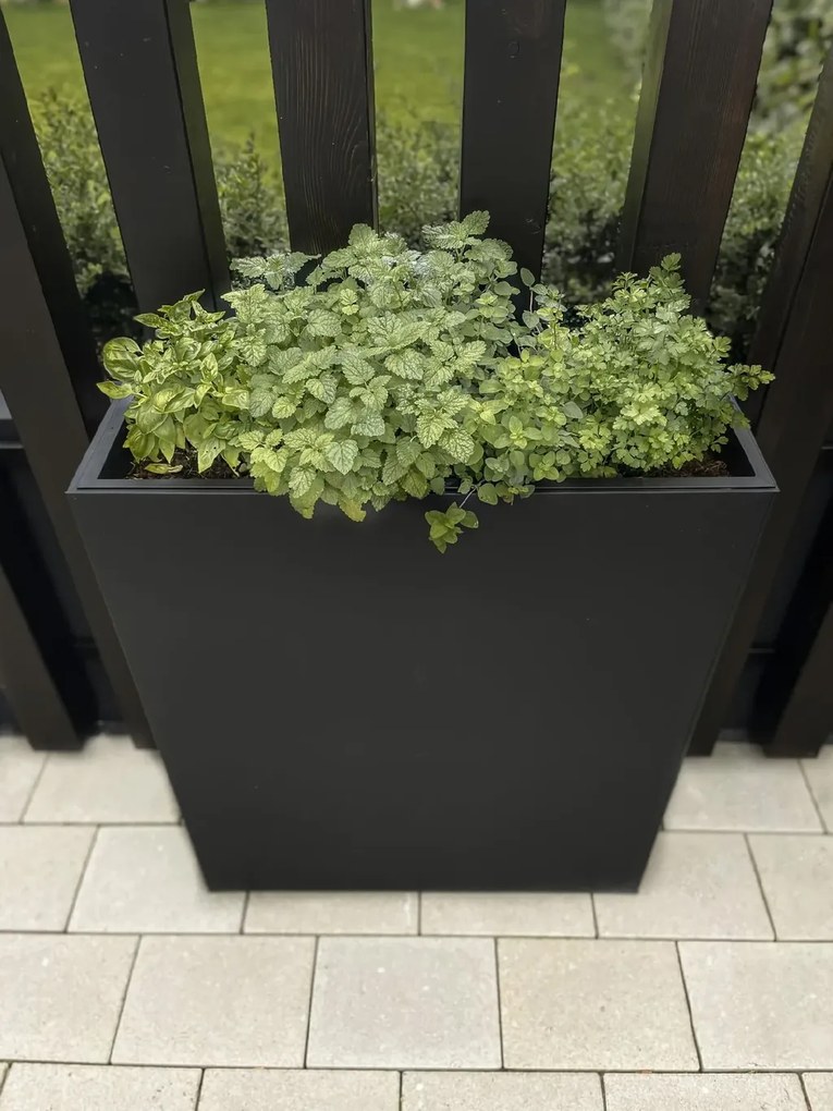Květináč ELEMENTO, ocel, šířka 75 cm, černý