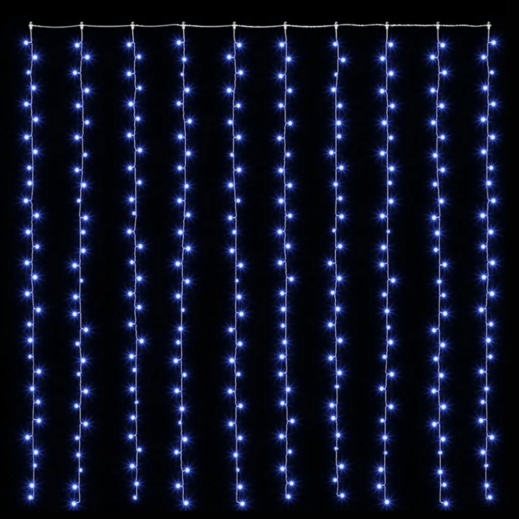 Světelný závěs 3 x 3 m 300 LED diod modré světlo 8 funkcí 328930