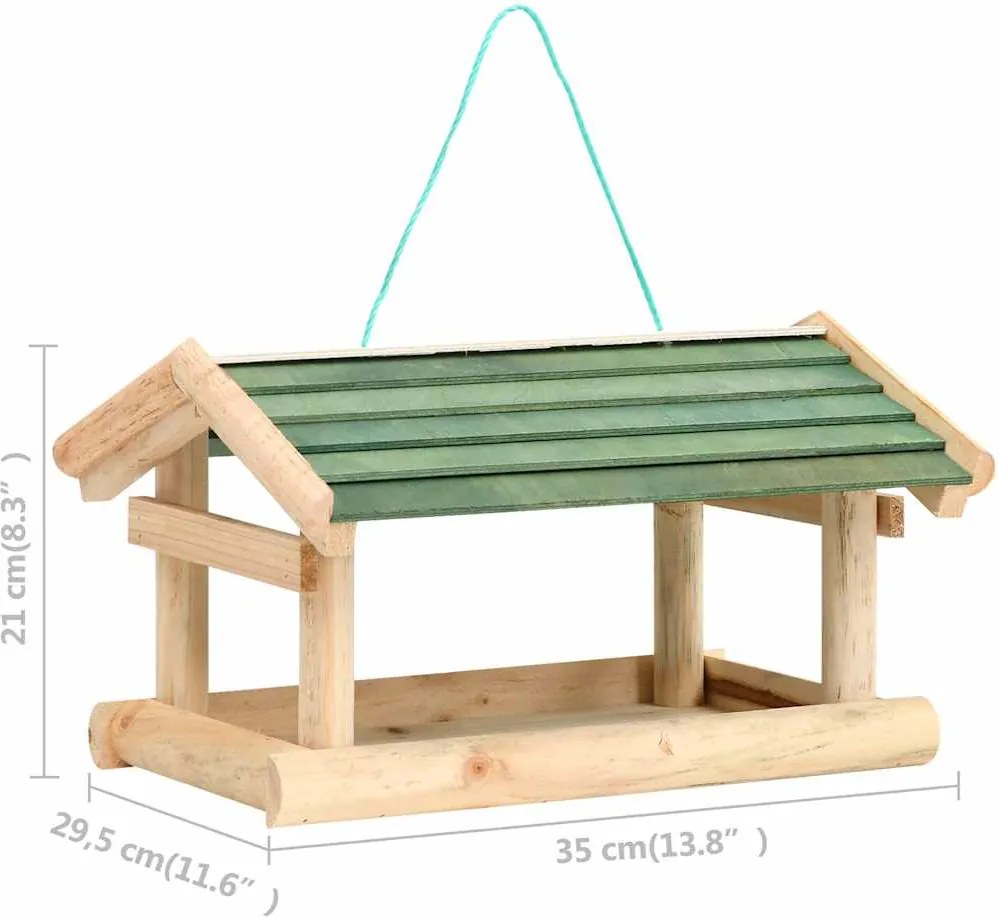 Krmítko pro ptáky masivní dřevo 35 x 29,5 x 21 cm 314819