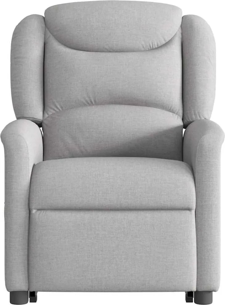 Zvedací polohovací křeslo obláčkově šedé textil 3303203