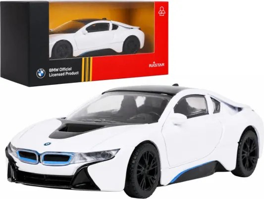 Model auta BMW i8 1:43 RASTAR bílé