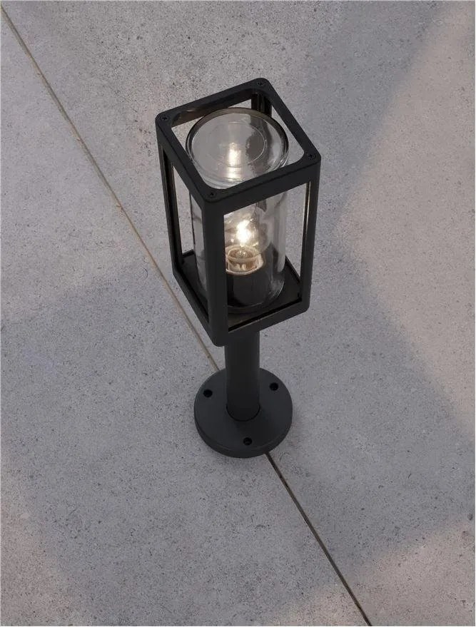 NV 9060193 Venkovní sloupkové svítidlo FIGO tmavě šedý hliník a čiré sklo E27 1x12W 220-240V bez žárovky IP54 - NOVA LUCE