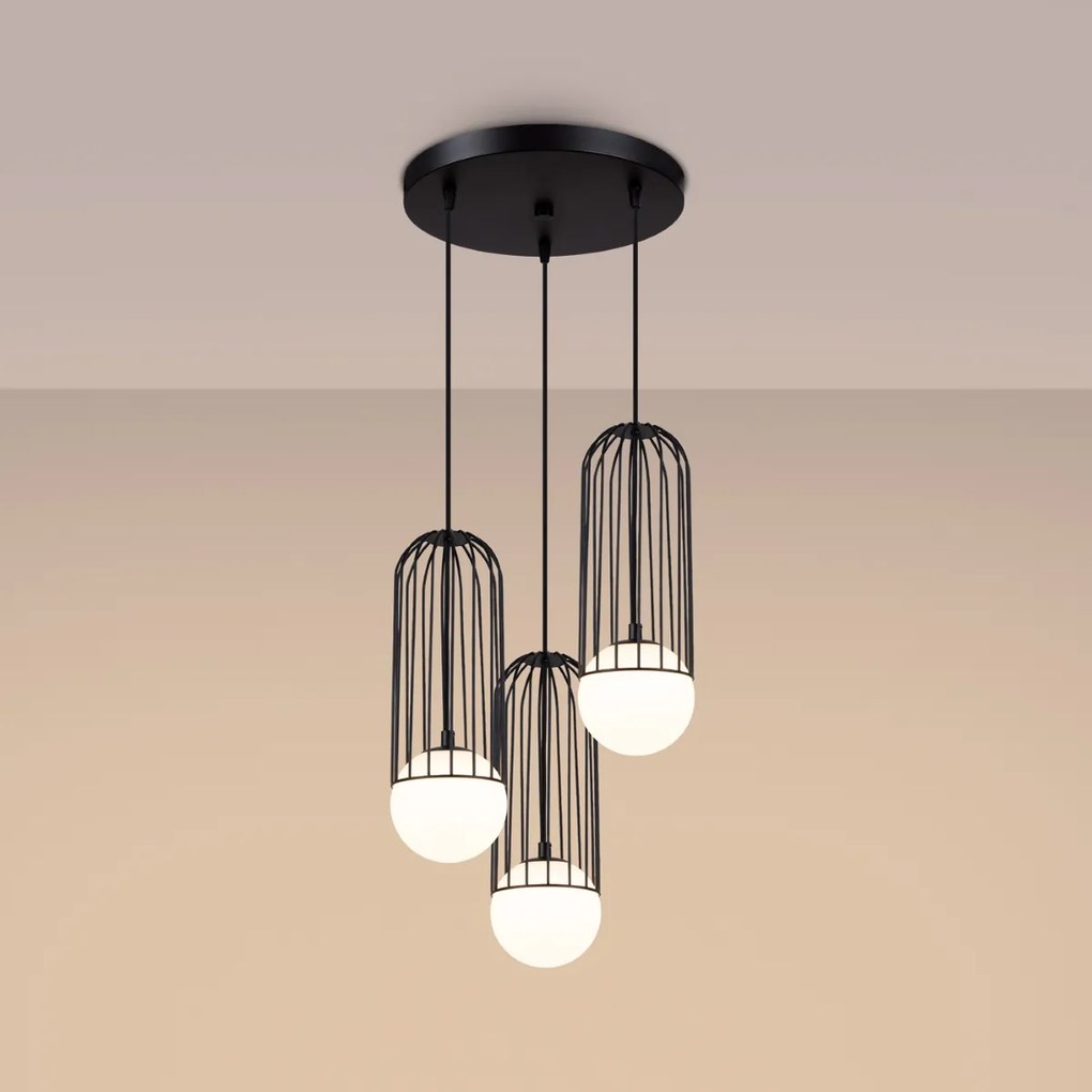 Sollux Lighting Závěsné svítidlo BRINA 3P Černá