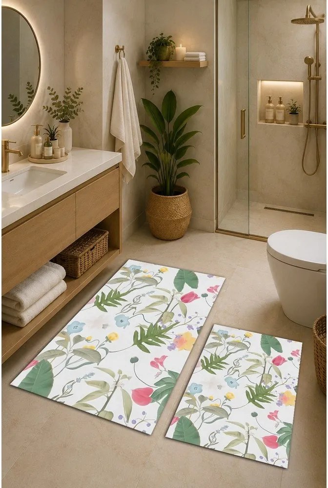 Koupelnové předložky v sadě 2 ks 60x100 cm Floral – Mila Home