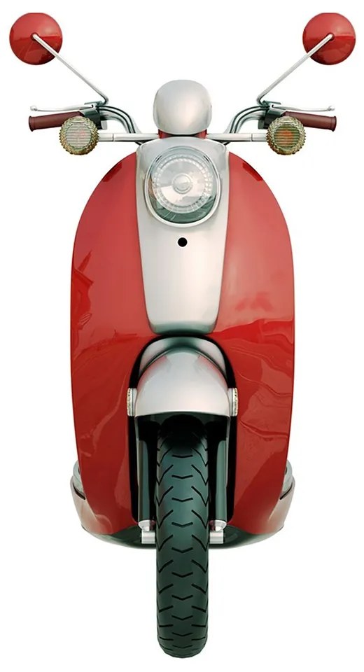 Nástěnná kovová cedule Scooter Red - 27*1*50 cm