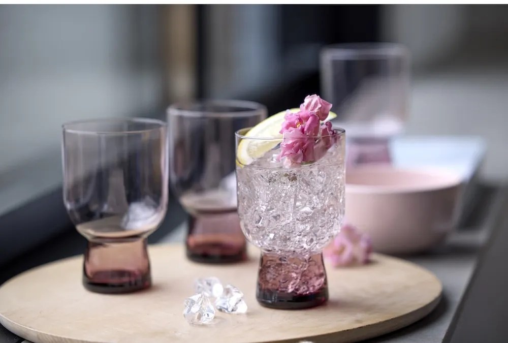 Lyngby Glas Sklenice na vodu Sorrento 30 cl (4 ks) Pink