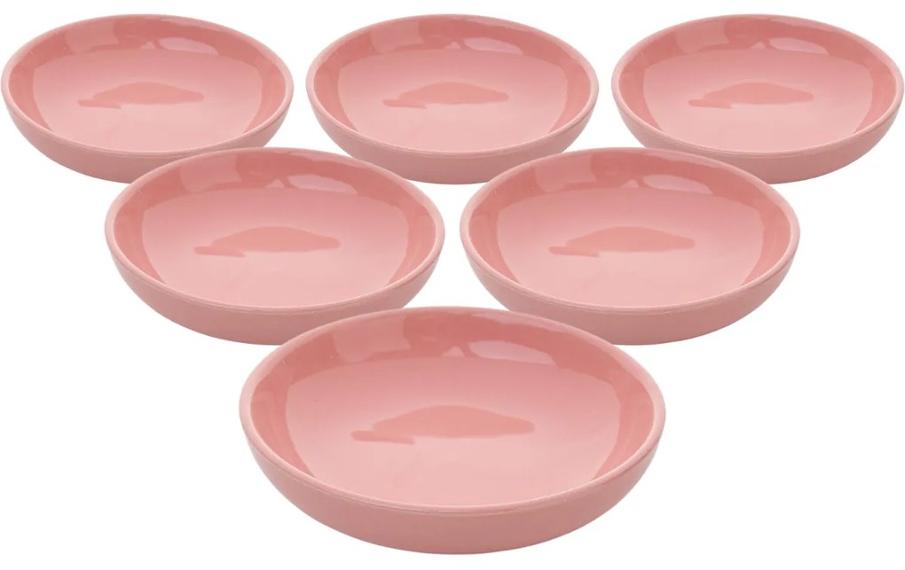 Sada 6 keramických misek Lunis 13 cm, růžová