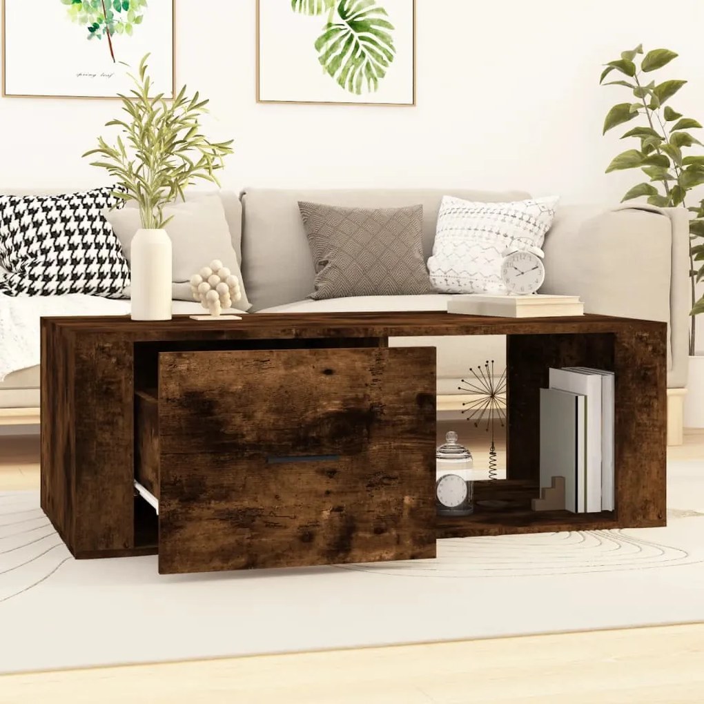 Konferenční stolek kouřový dub 100x50,5x35 cm kompozitní dřevo - Default Title