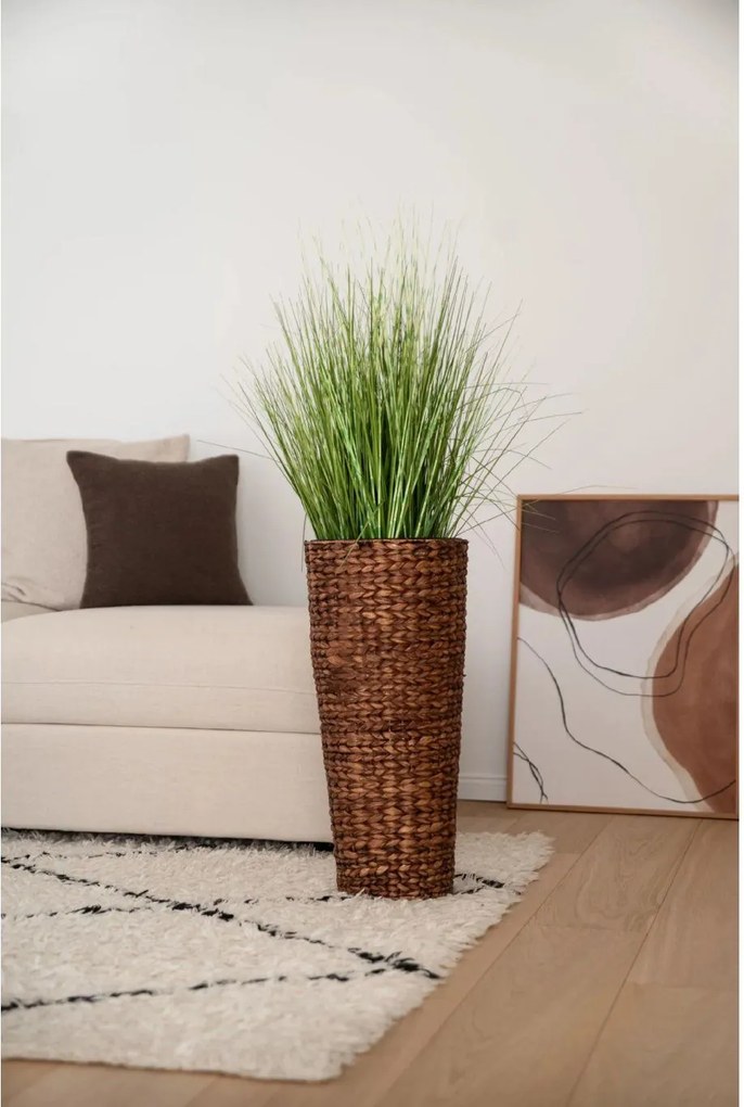 Umělá tráva v květináči ZEBRA, plast, výška 60 cm, zelená