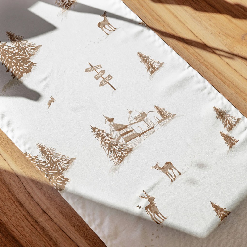 Goldea běhoun na stůl z pevné bavlny - beskydy 50x120 cm