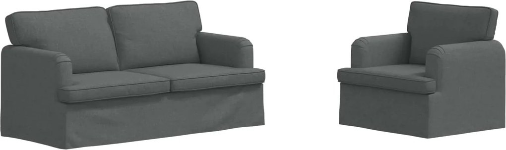 Set pohovek 2 ks Tmavě šedá textil 3407561