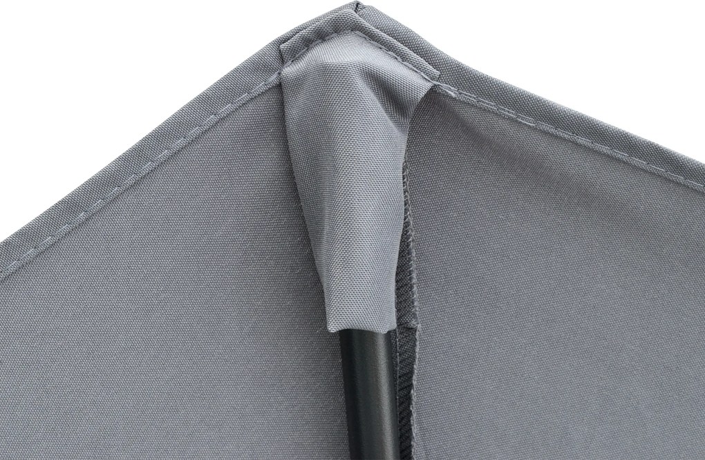 Outsunny 2 x 2 m půlkulatý slunečník slunečník s držákem voděodolný na zahradu terasu balkon, 100% polyester tmavě šedý |