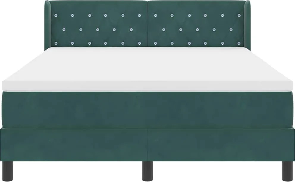 Postel s boxspringem s čelo Tmavě zelená 190 x 140 cm samet 3341411