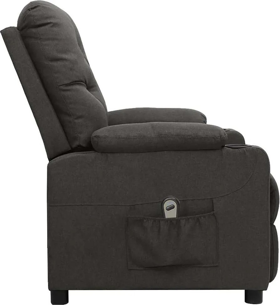 Elektrické polohovací křeslo tmavě šedé textil 3098840