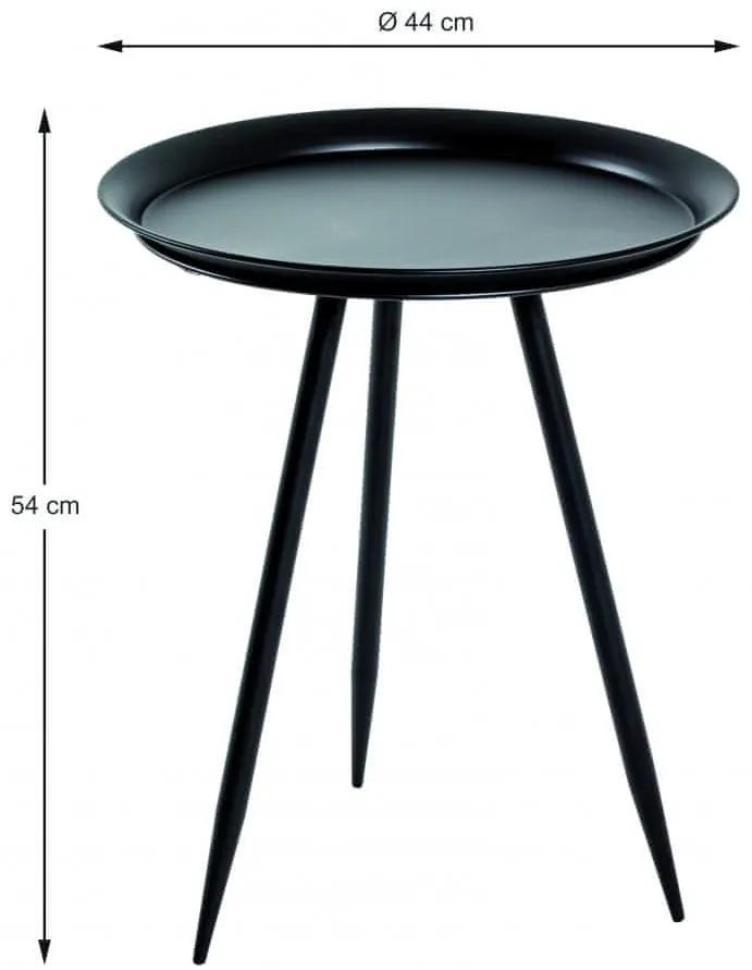 Mørtens furniture Odkládací stolek Lemra, 54 cm, černá
