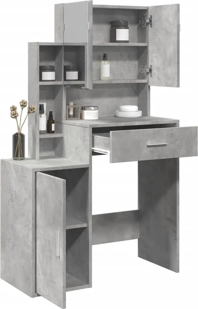 vidaXL Toaletní stolek se skříňkou 80 x 35 x 132 cm [848235] Barva: šedá sonoma