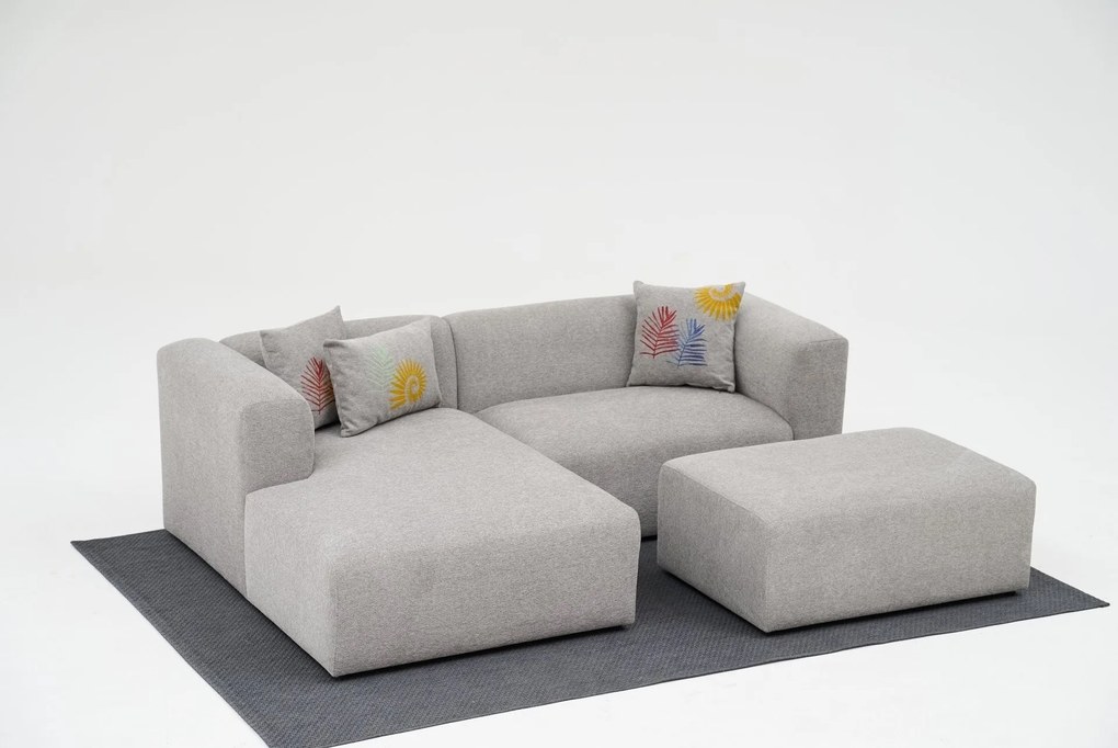 Hanah Home Rohová pohovka LINDEN MINI levá světle šedá