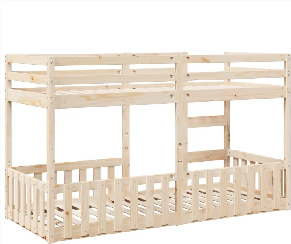 Patrová postel 90 x 200 cm masivní borové dřevo 3308589