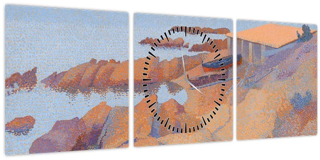 Obraz - Henri Edmond Cross, Calanque des Antibois, reprodukce (s hodinami) (90x30 cm)