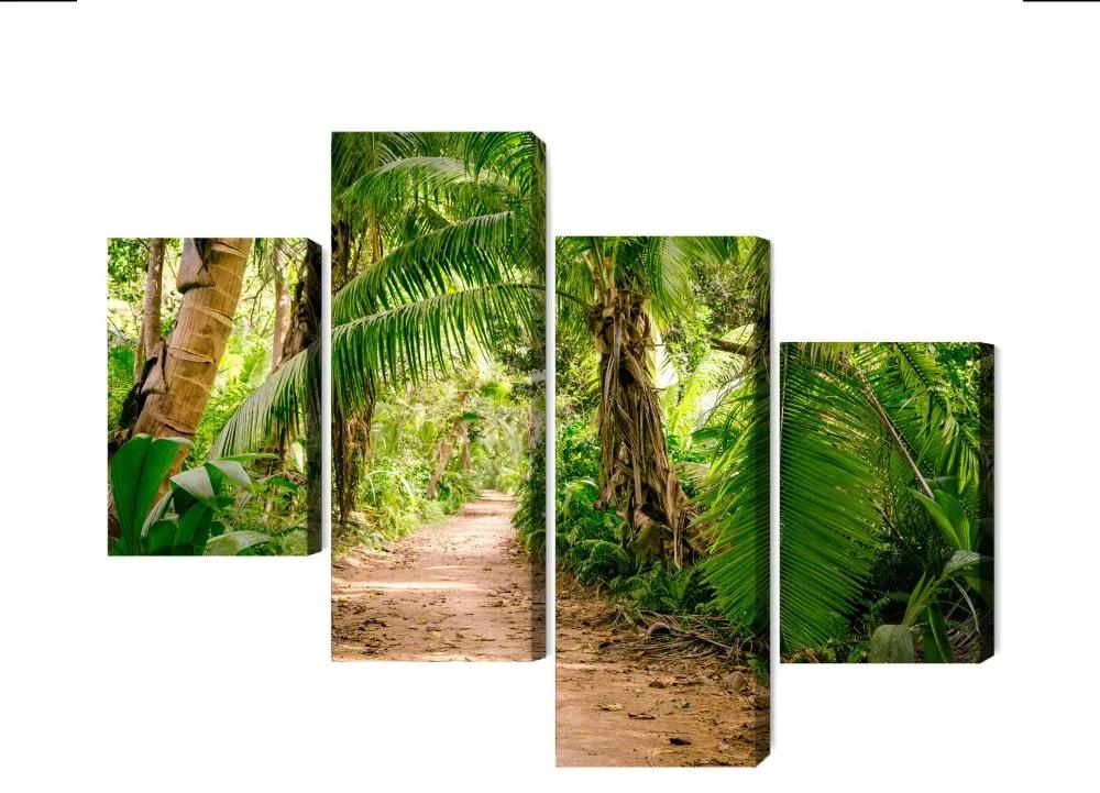 Vícedílný obraz Cesta V Tropickém 3D Lese Nedostatek Nedostatek Plátno Canvas 160x100