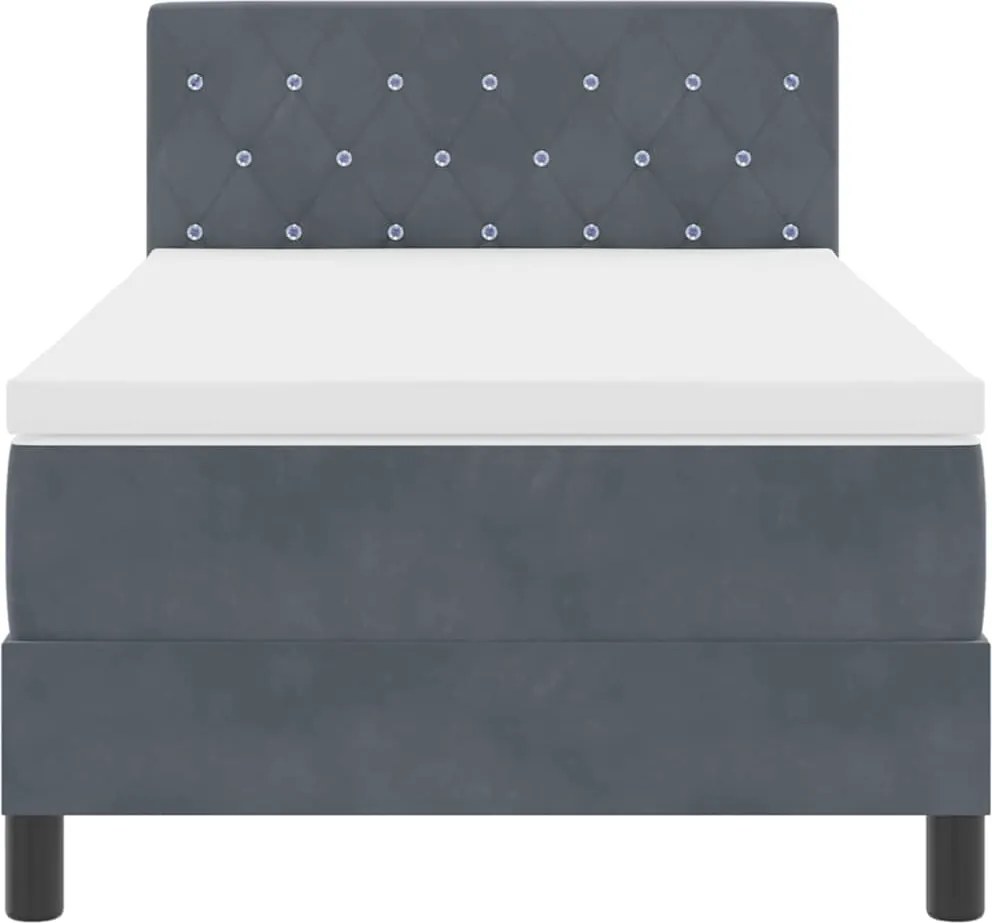 Postel s boxspringem s matrací Tmavě šedá 90 x 190 cm samet 3339075