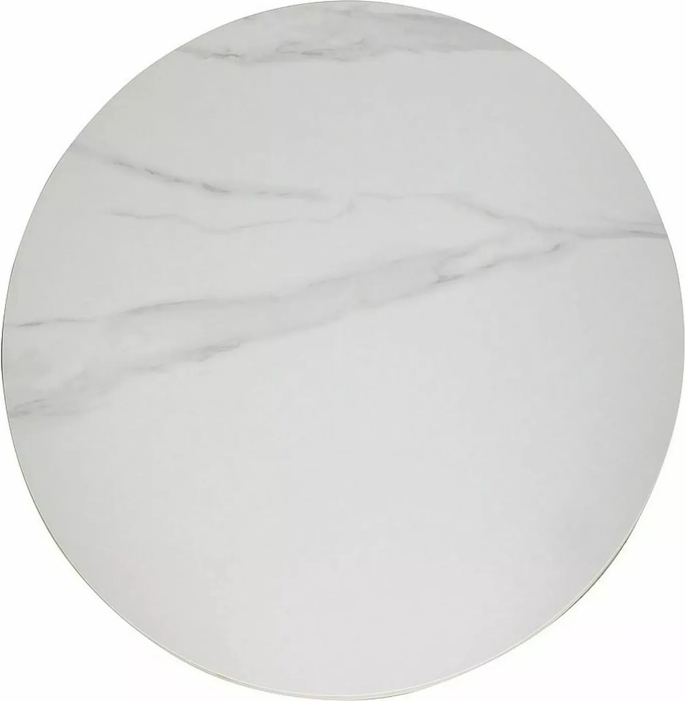 Jídelní stůl Talia 90 cm keramika bílý mramor/černý