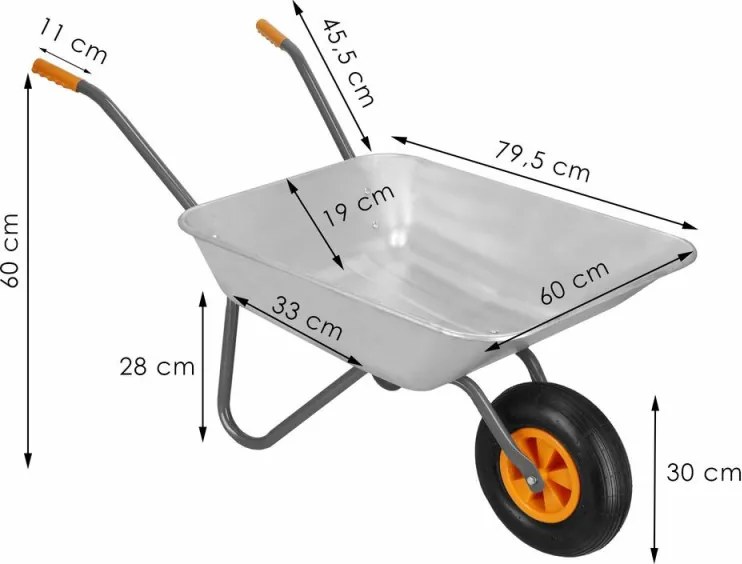 Zahradní kolečko 125l SPRINGOS GA0012