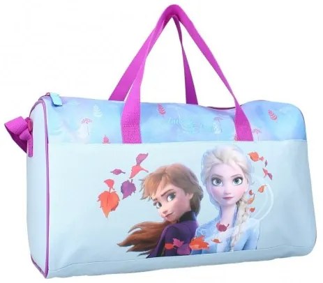 Vadobag - Dívčí sportovní / cestovní taška kabela Ledové království - Frozen Elsa a Anna / 24 x 40 x 19 cm / objem 18l