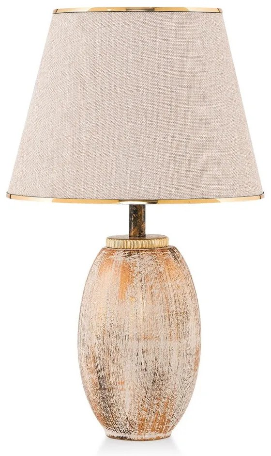 Krémová/ve zlaté barvě stolní lampa s textilním stínidlem (výška 50 cm) Yakamoz – Opviq lights