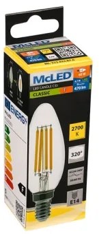 LED žárovka E14 McLED 4,7W (40W) teplá bílá (2700K) svíčka ML-323.032.87.0