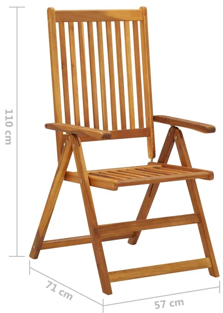 Zahradní polohovací židle 3 ks masivní akáciové dřevo,  311847