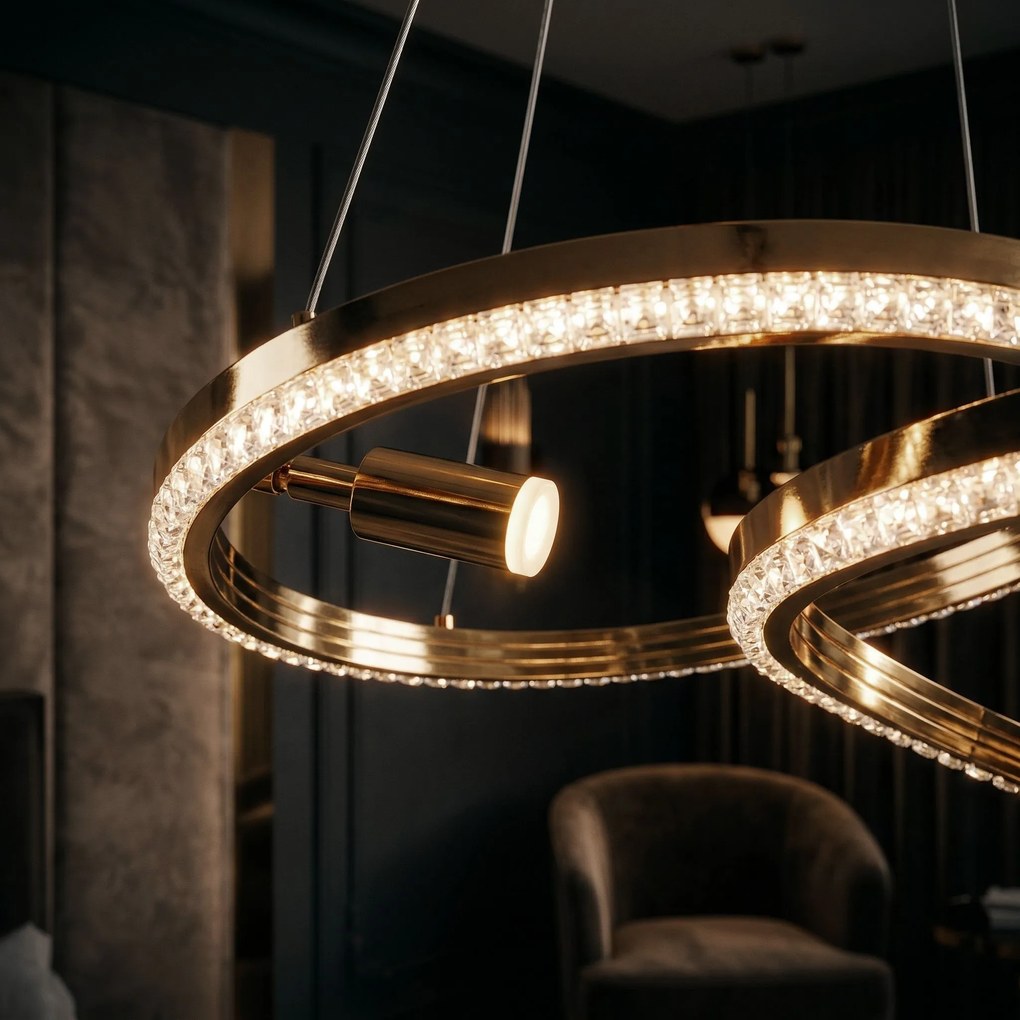 Toolight Toolight, LED závěsné svítidlo, 620 mm, 140W, 4000K, 5000lm, G158-CP, zlatá lesklá, OSW-06410